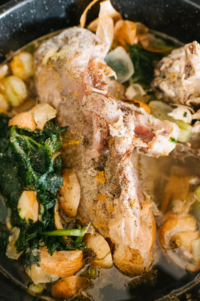 Homemade Chicken Broth From Scraps - The Rooted Farmhouse
