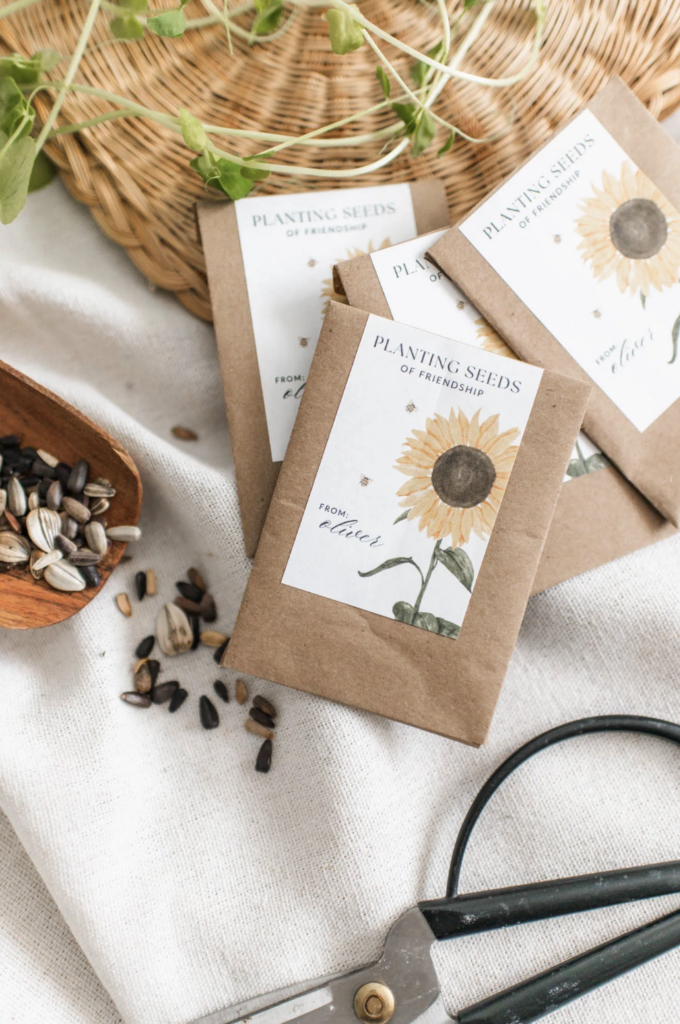 DIY Sunflower Seed Packet Valentine's Day Gift - The Rooted Farmhouse ...