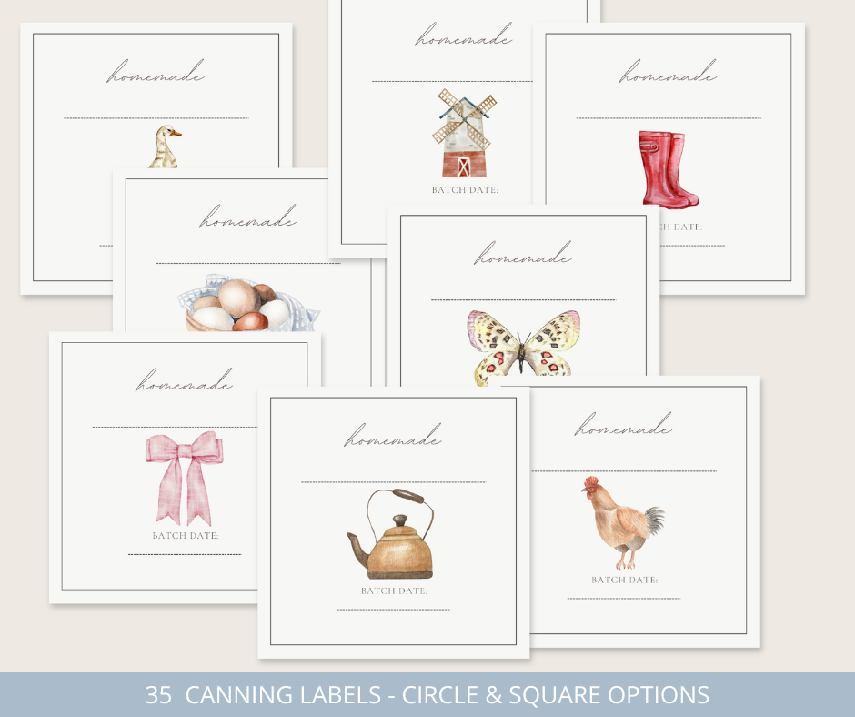 Cottagecore Printable Canning Labels Bundle – The Rooted Farmhouse ...